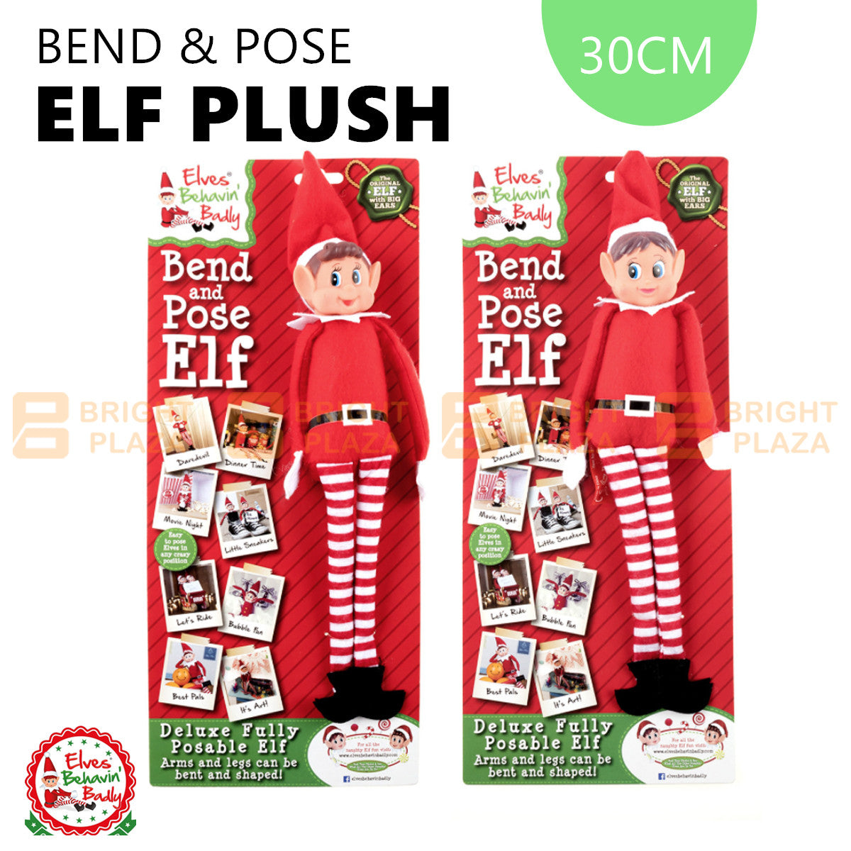 30cm Bend Pose Bendable Elf Vinyl Face Hook Loop Hands Elves Behaving